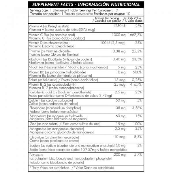 ENER-C 1000 MG X 10 TABLETAS EFERVEC. | elisanstore